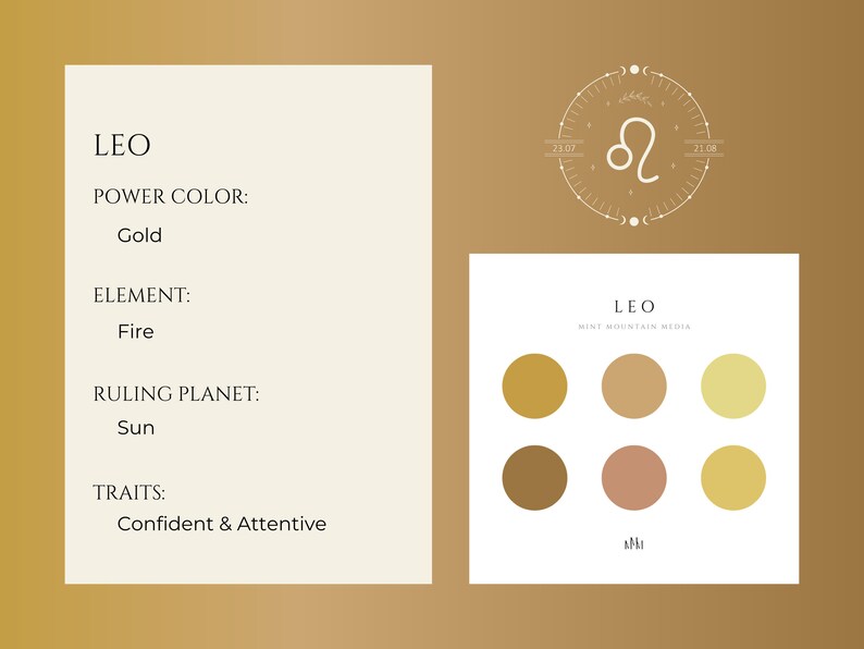 Leo Color Palette | Brand Palette | Small Business Branding | Wedding ...