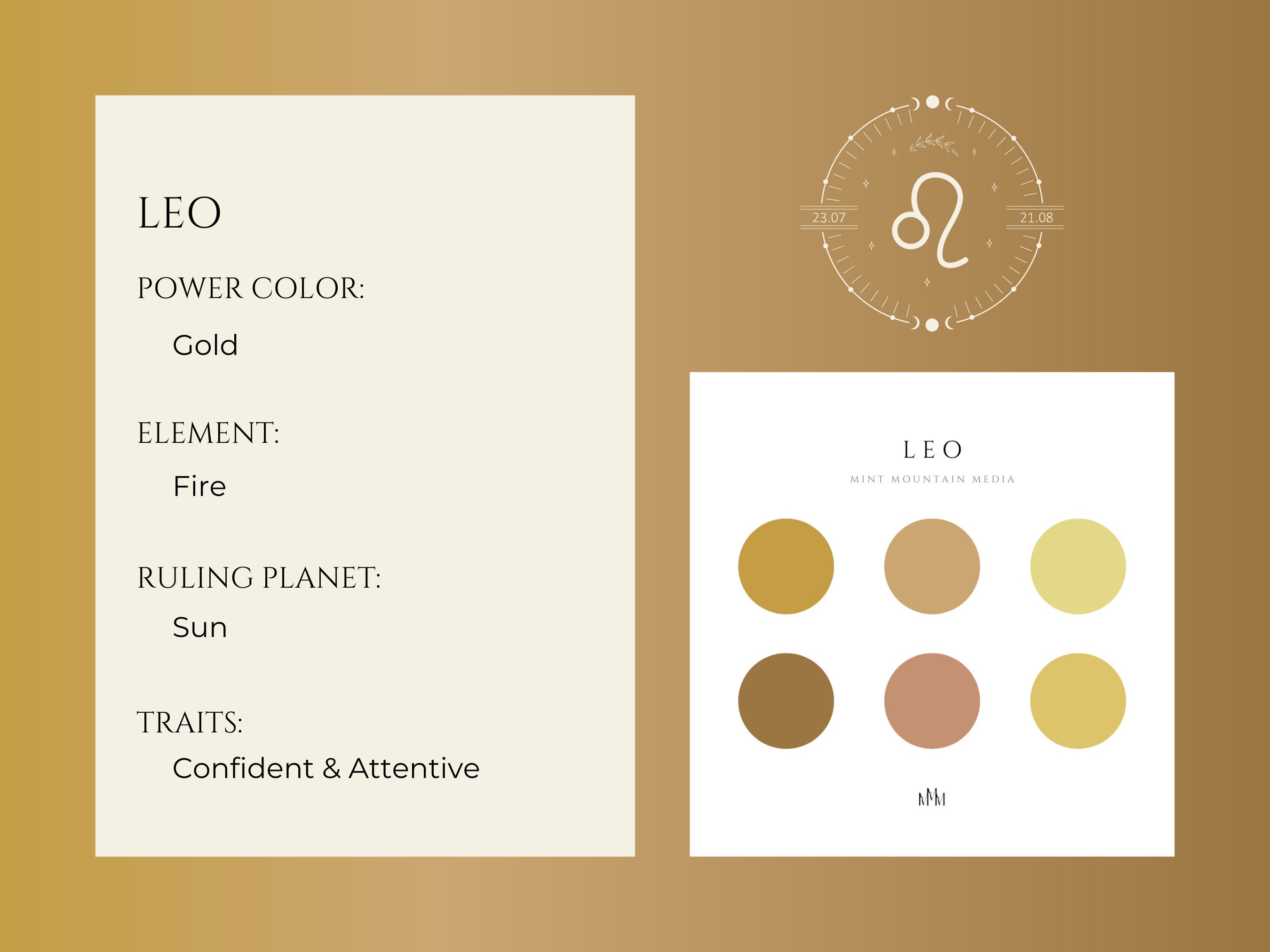 Leo Color Palette | Brand Palette | Small Business Branding | Wedding ...