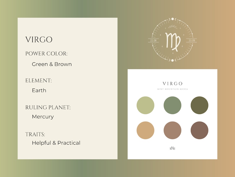 Virgo Color Palette Brand Palette Small Business Branding Wedding ...
