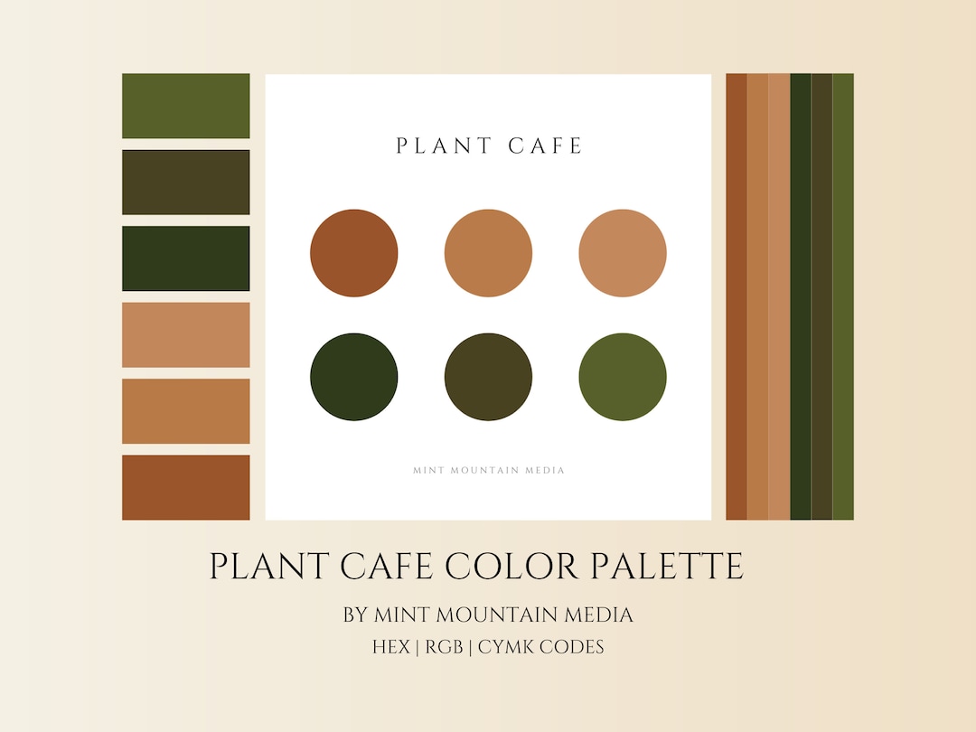 Plant Cafe Color Palette Brand Palette Small Business Branding Wedding ...