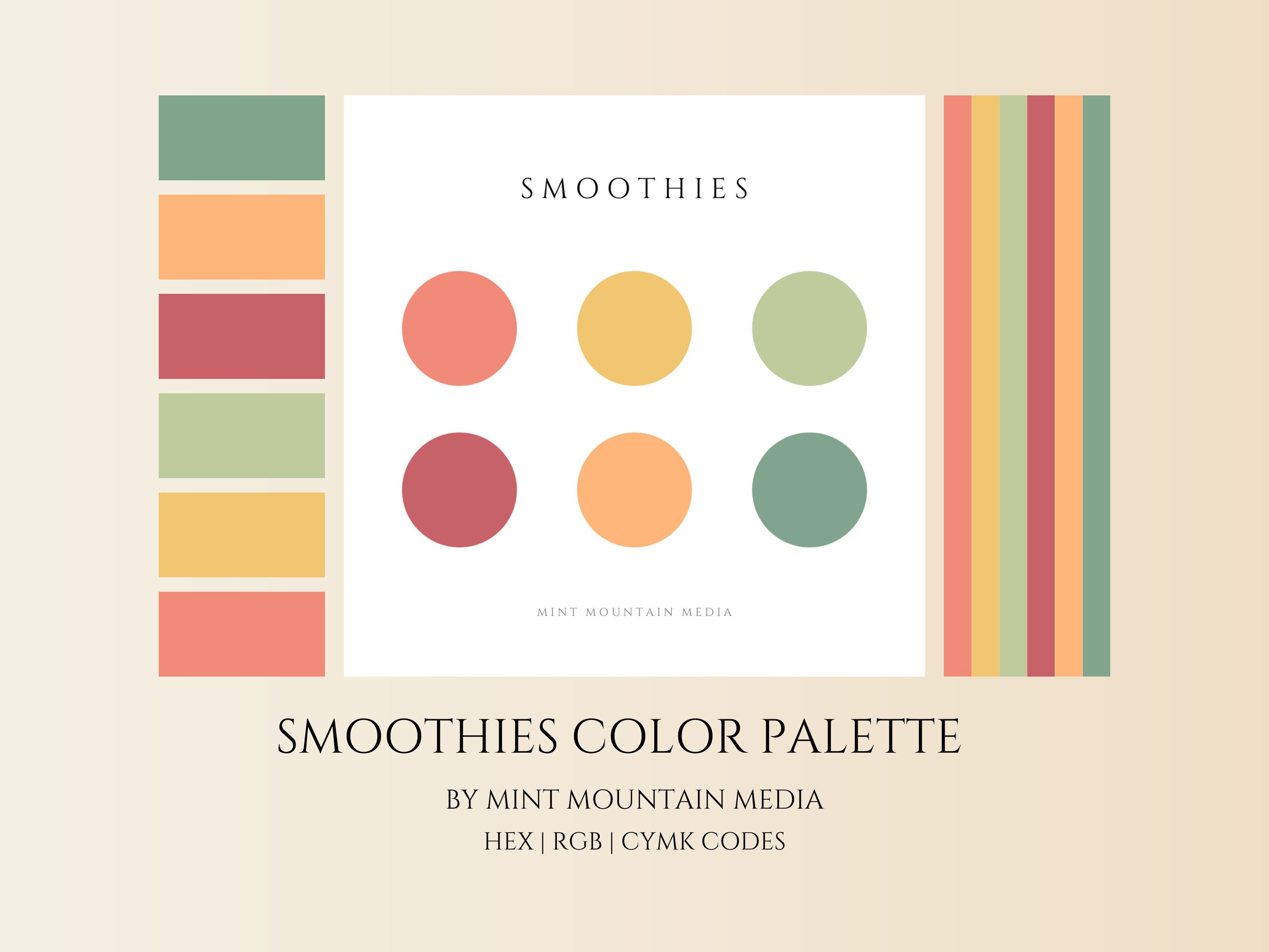 Smoothies Color Palette Brand Palette Small Business Branding Wedding ...