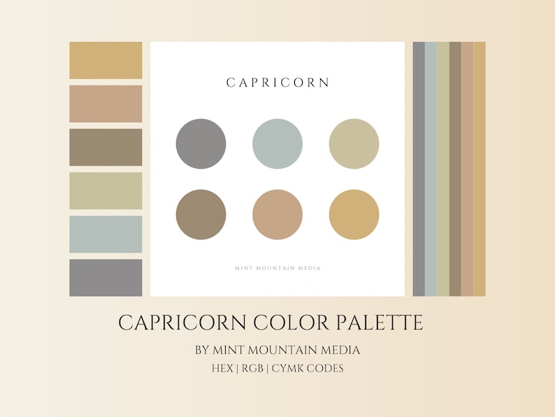 Capricorn Color Palette Brand Palette Small Business Branding Wedding ...