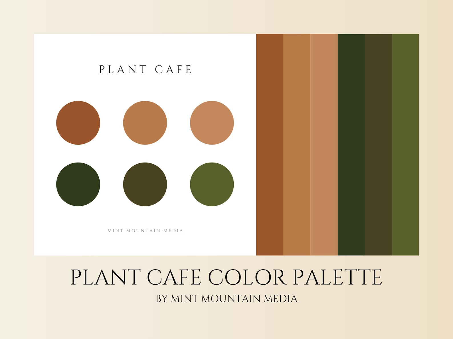 Plant Cafe Color Palette Brand Palette Small Business Branding Wedding ...