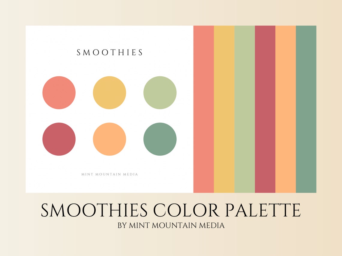 Smoothies Color Palette Brand Palette Small Business Branding Wedding ...