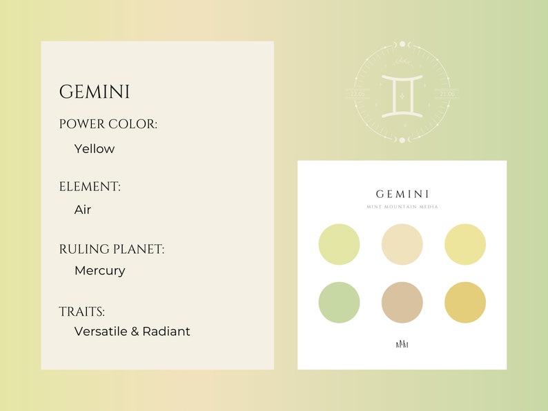 Gemini Color Palette Brand Palette Small Business Branding - Etsy