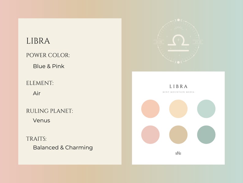 Libra Color Palette Brand Palette Small Business Branding - Etsy