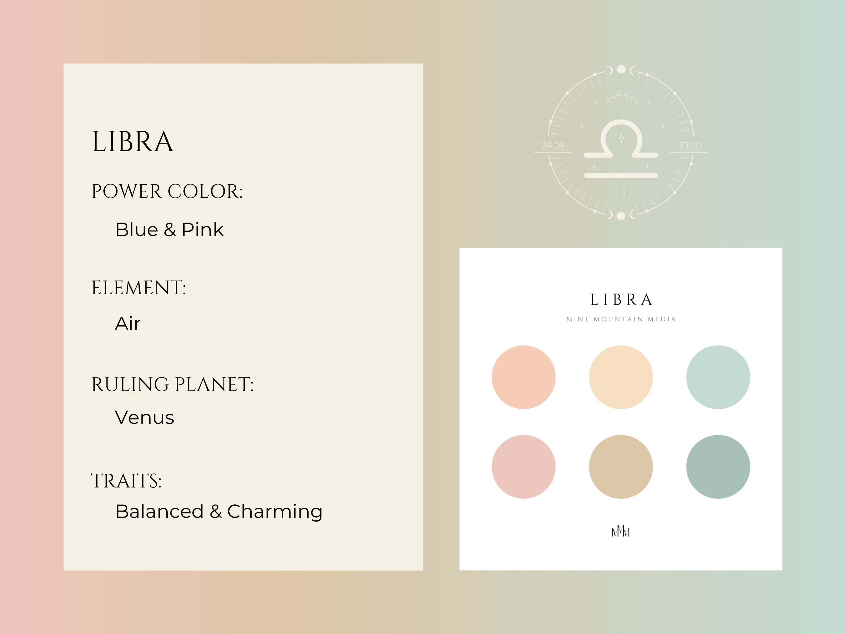 Libra Color Palette | Brand Palette | Small Business Branding | Wedding ...