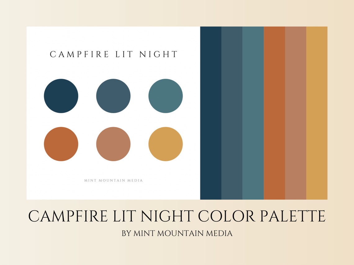 Campfire Lit Night Color Palette | Brand Palette | Small Business ...