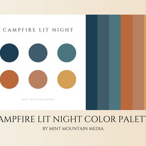 Campfire Lit Night Color Palette | Brand Palette | Small Business ...