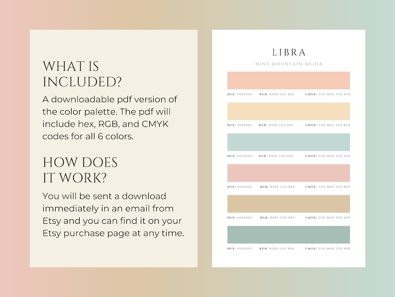 Libra Color Palette | Brand Palette | Small Business Branding | Wedding ...