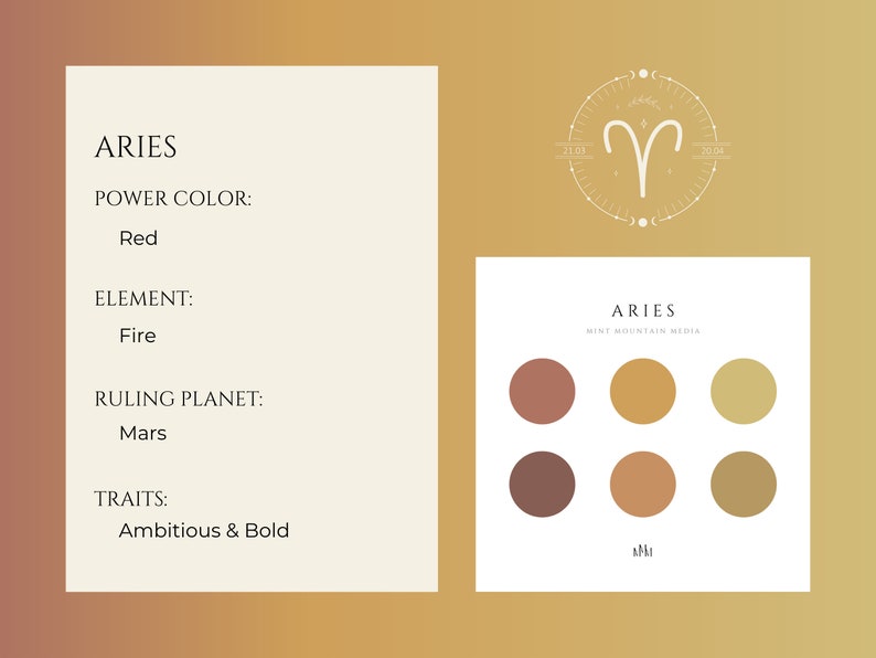 Aries Color Palette | Brand Palette | Small Business Branding | Wedding ...