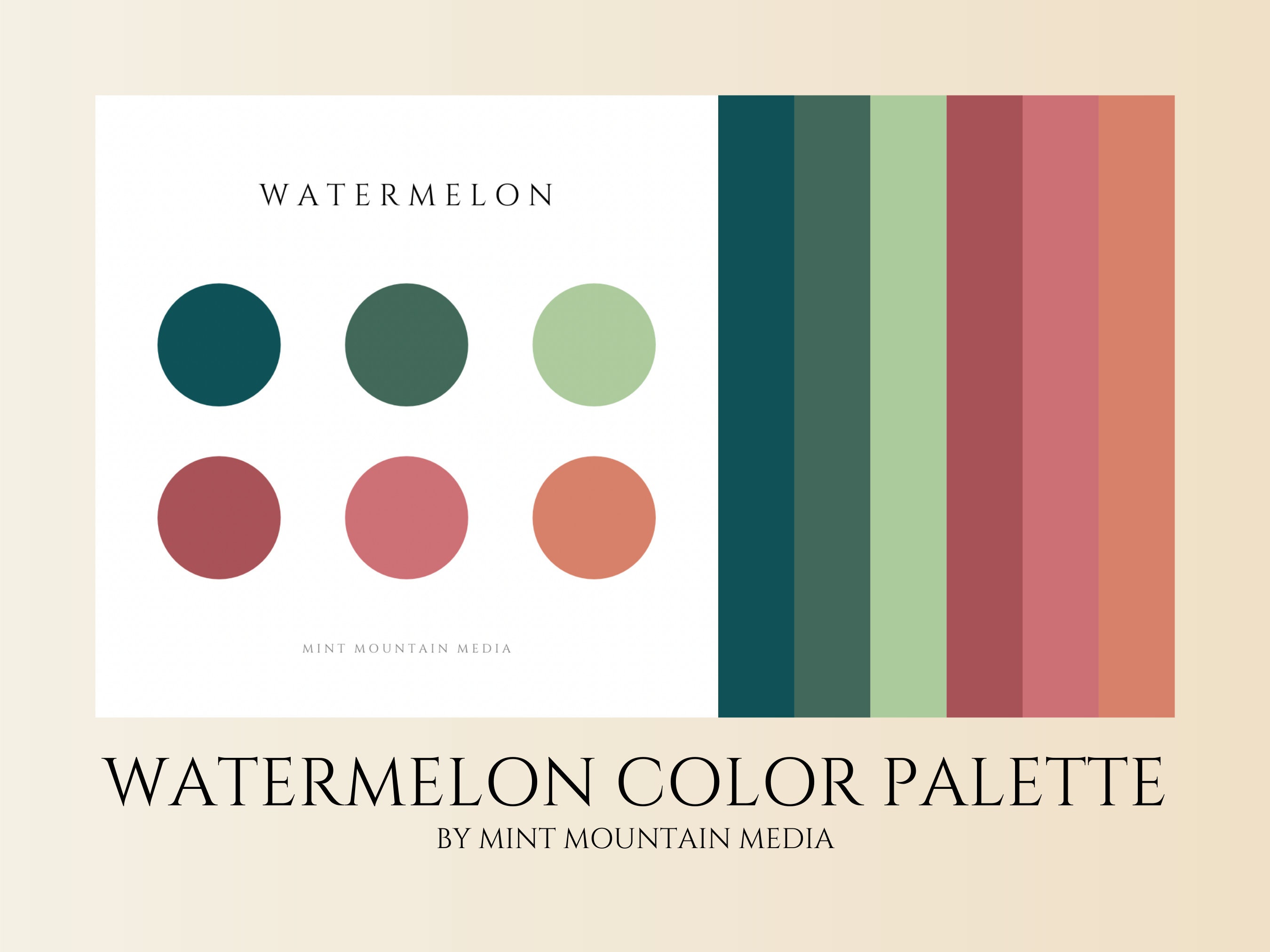 Watermelon Color Palette Brand Palette Small Business Branding Wedding ...