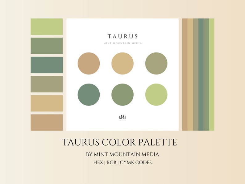Taurus Color Palette Brand Palette Small Business Branding Wedding ...