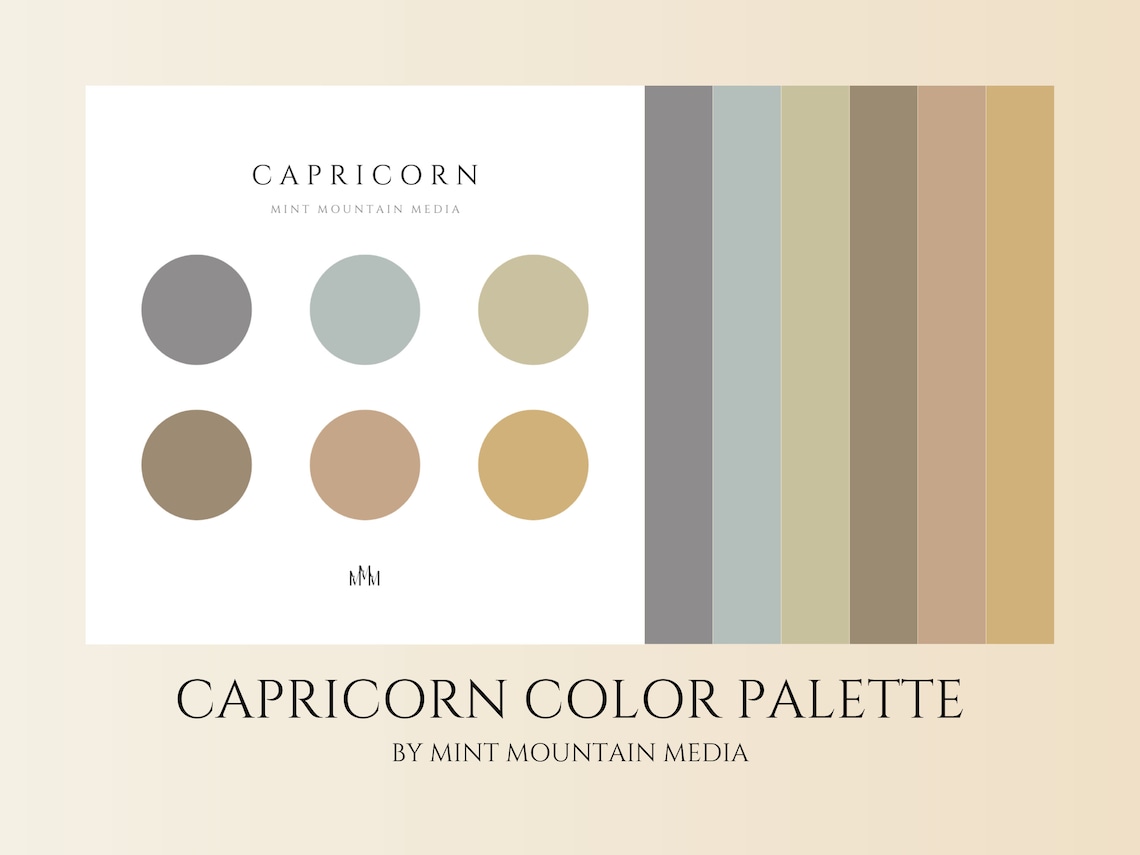 Capricorn Color Palette Brand Palette Small Business Branding Wedding ...
