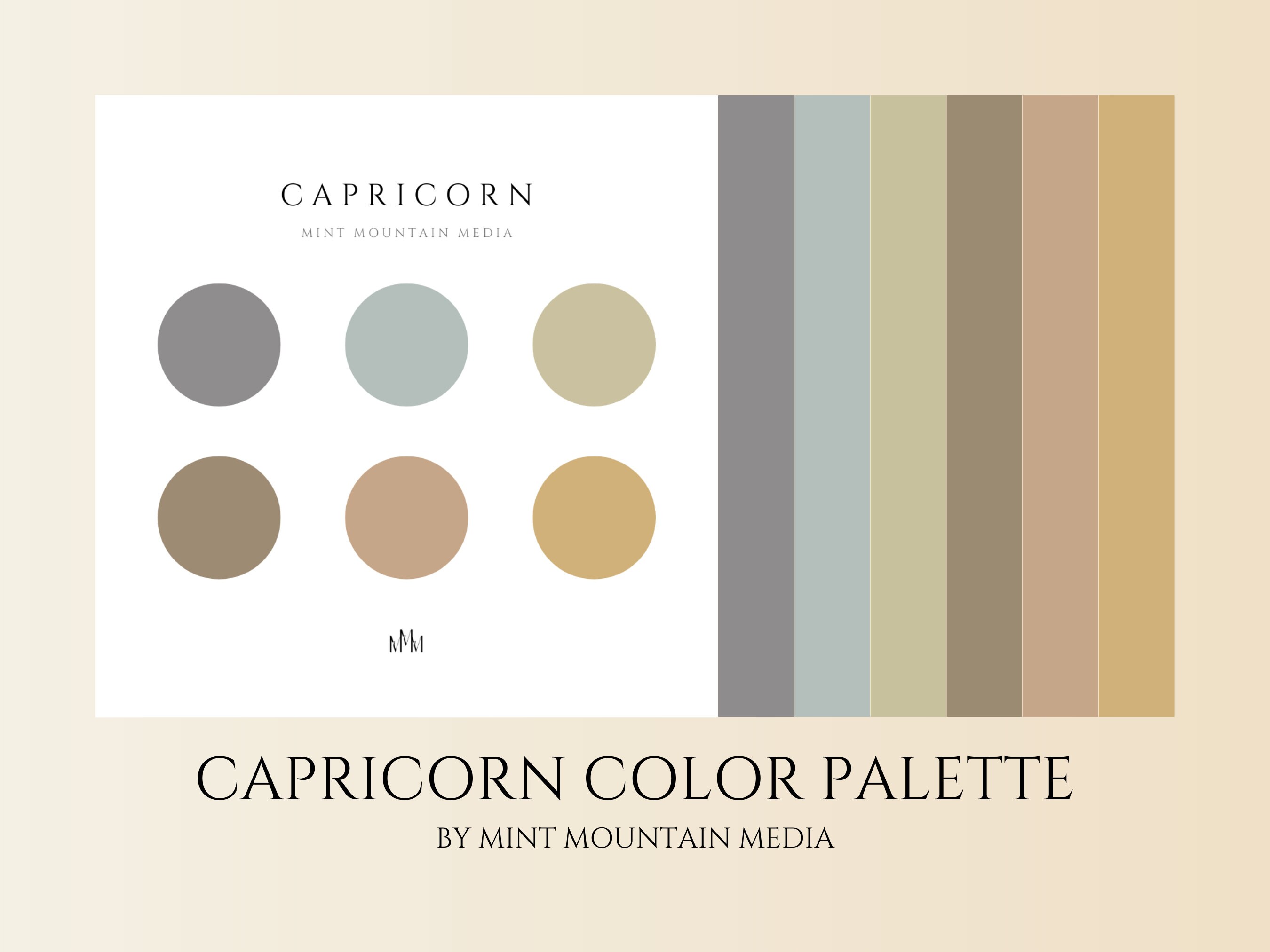 Capricorn Color Palette Brand Palette Small Business Branding Wedding ...