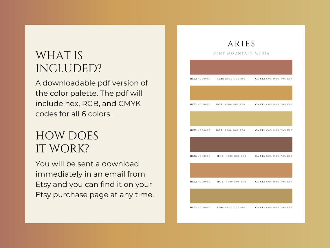 Aries Color Palette | Brand Palette | Small Business Branding | Wedding ...