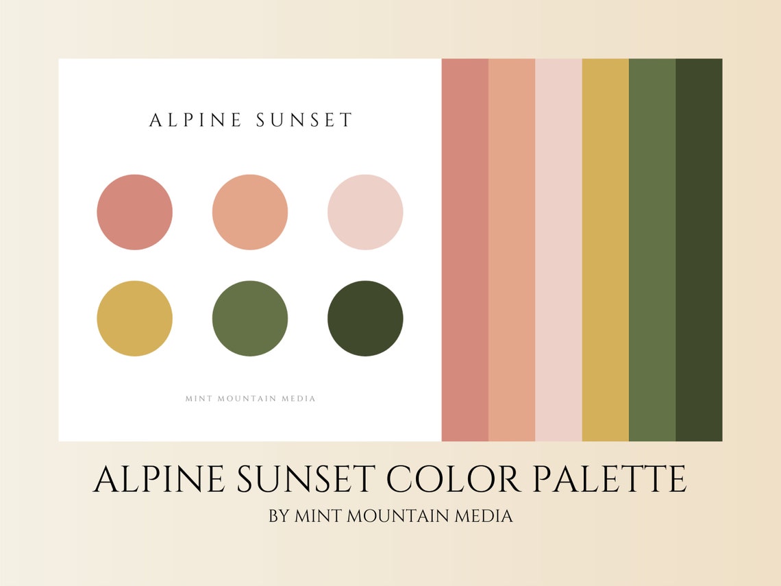 Alpine Sunset Color Palette | Brand Palette | Small Business Branding ...