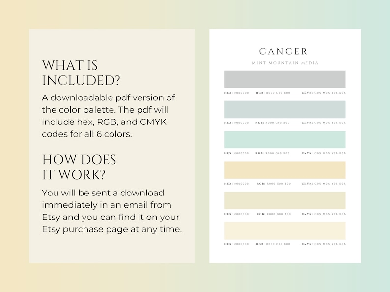 Cancer Color Palette | Brand Palette | Small Business Branding ...