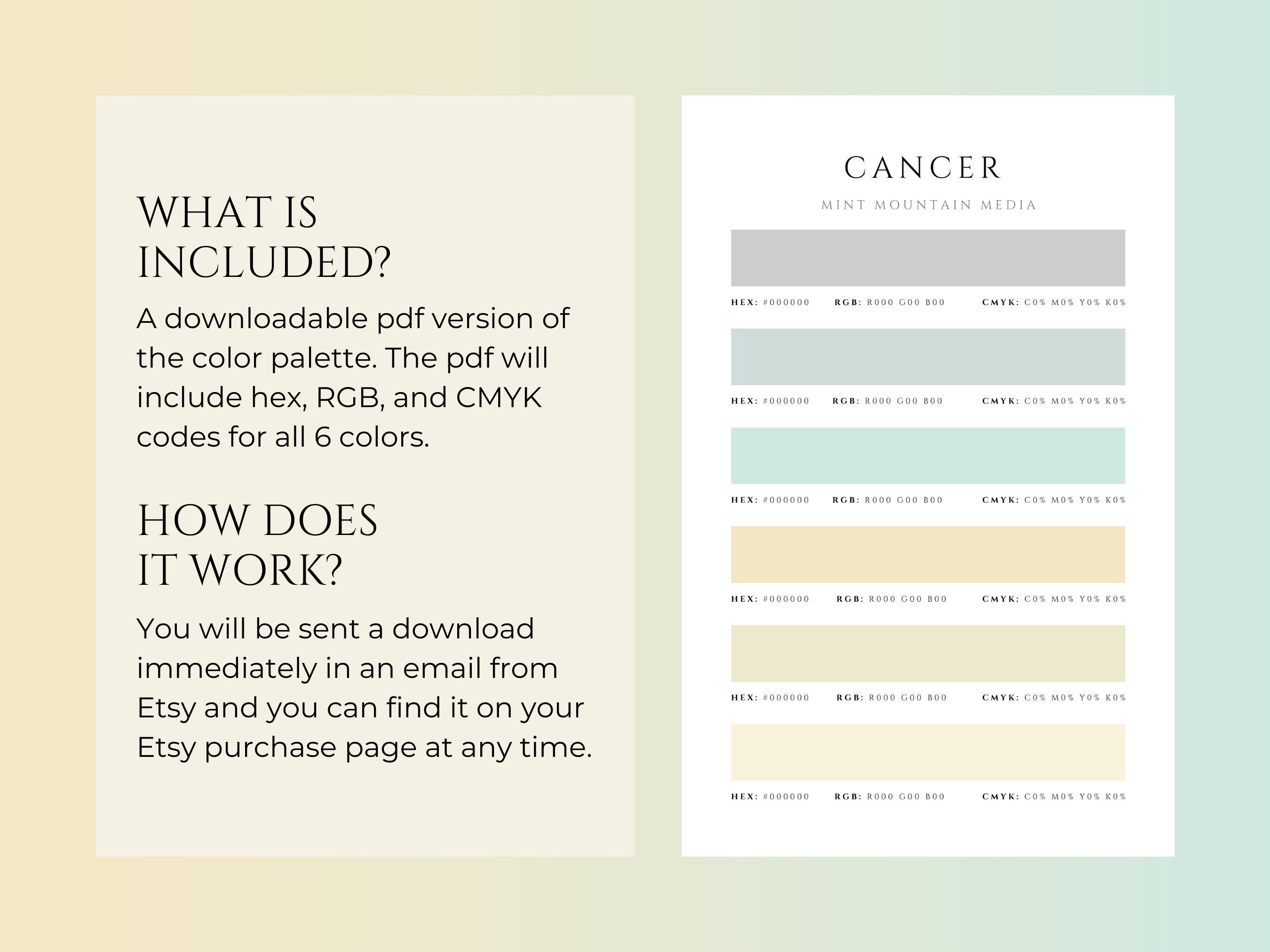 Cancer Color Palette | Brand Palette | Small Business Branding ...