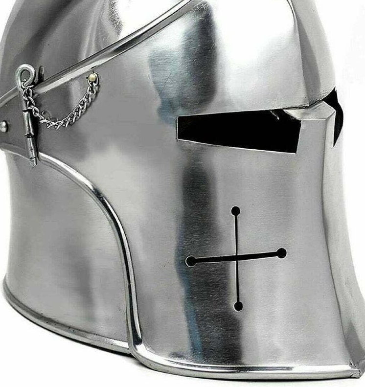 Medieval Knights Barbuta Helmet,steel Hand-forged Templar Crusader ...