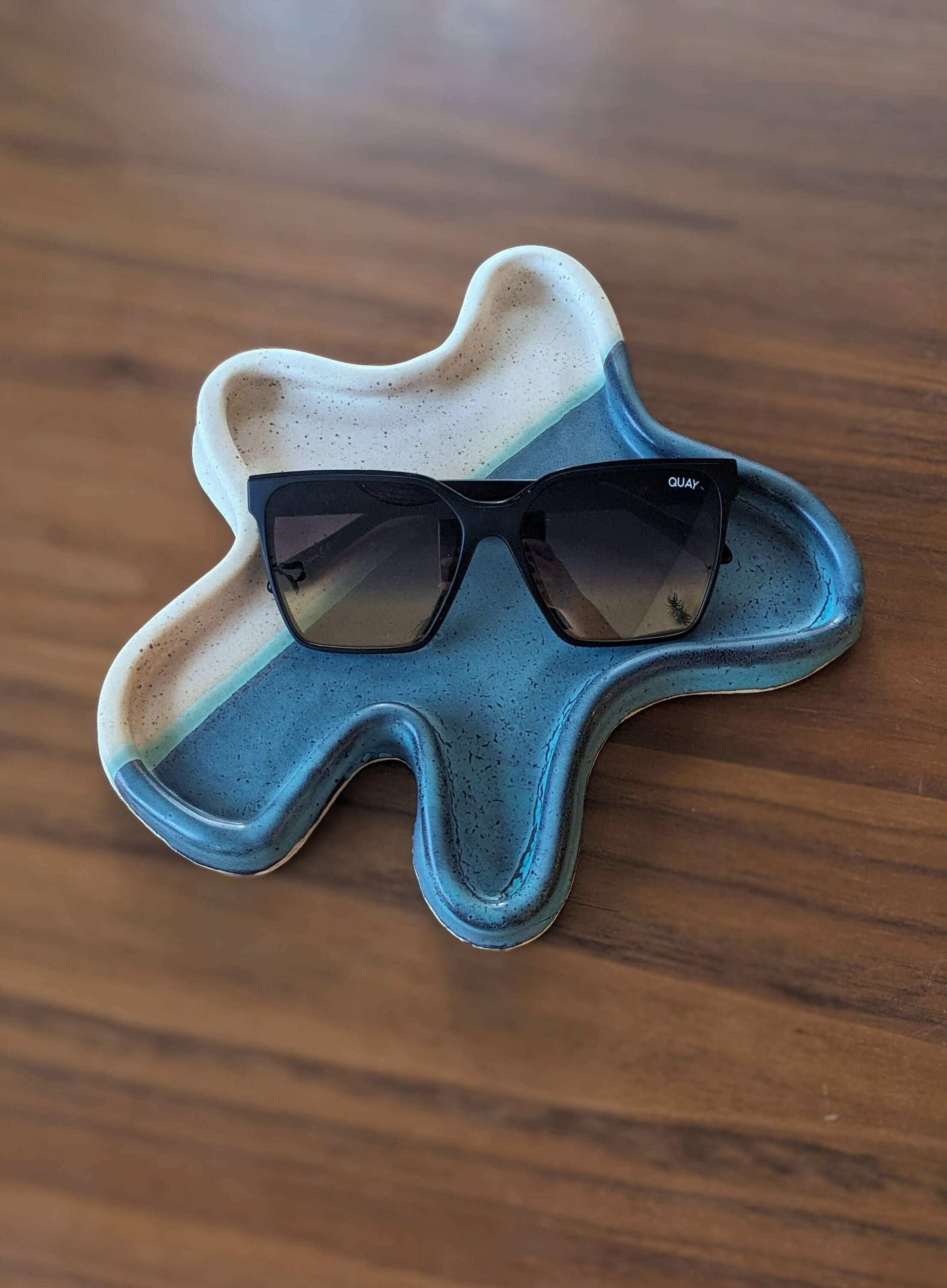 Ceramic Wave Tray:tranquil Stream Glaze Moody Blues Collection Small ...