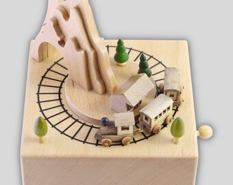 Wooden Train Music Box - Etsy