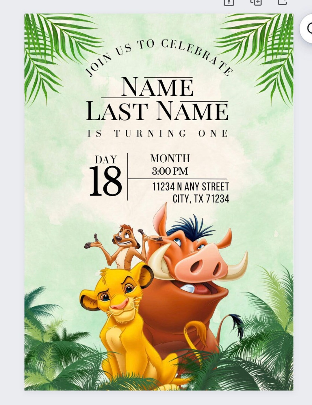 LION KING INVITATION - Etsy