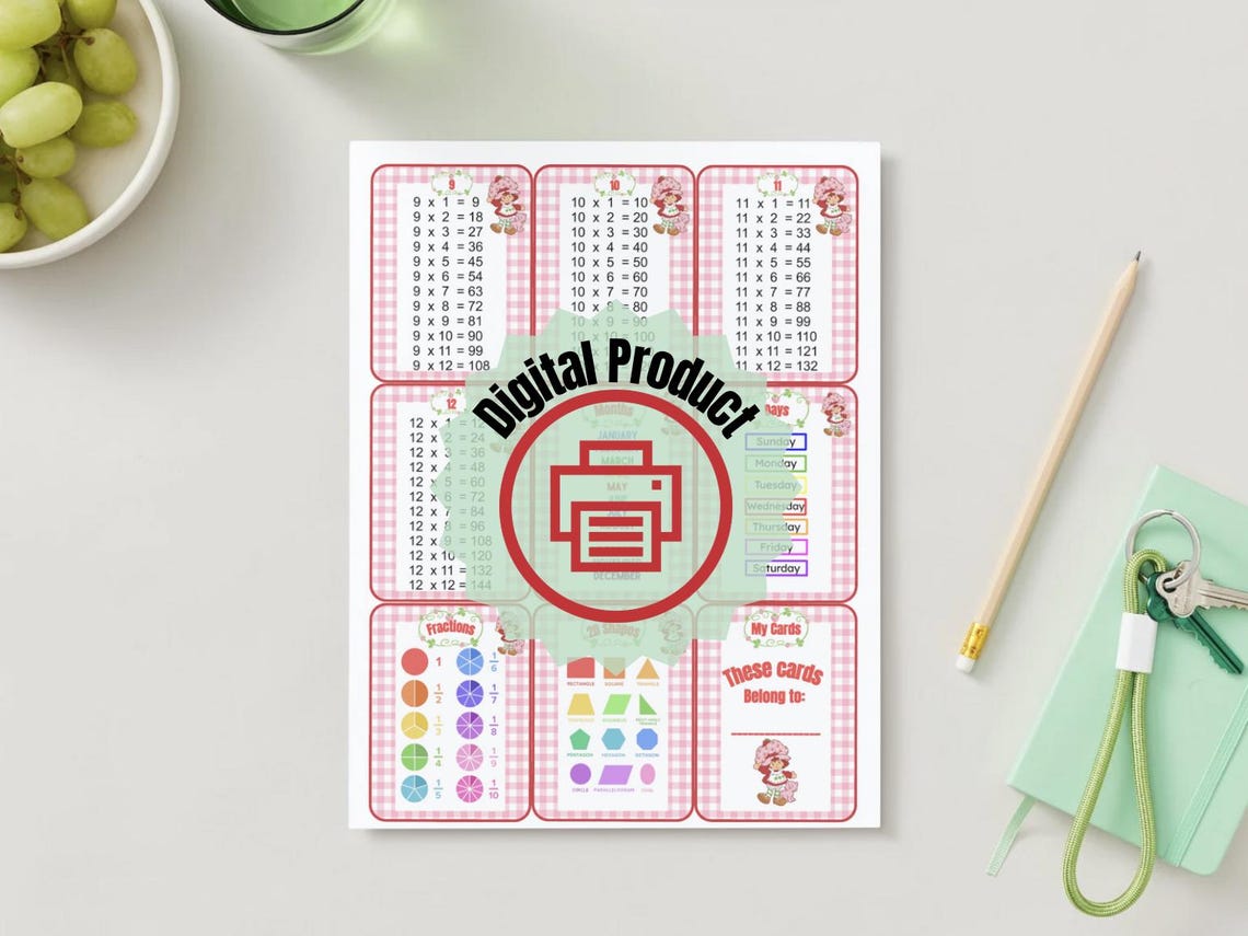 Strawberry Shortcake Multiplication Tables – Printable Educational ...