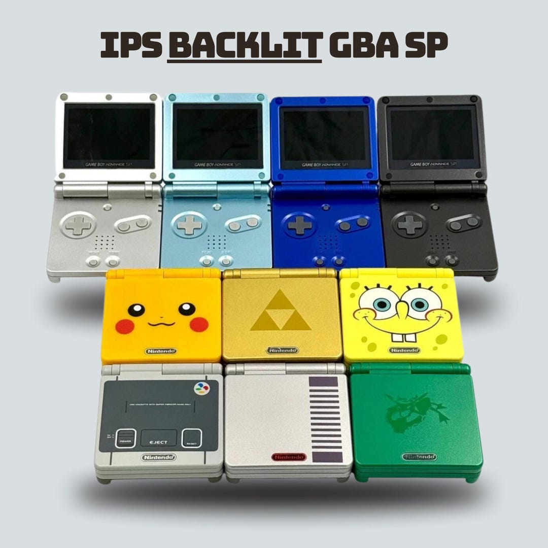 BACKLIT Gameboy Advance SP Console - Custom Modded Nintendo GBA With ...