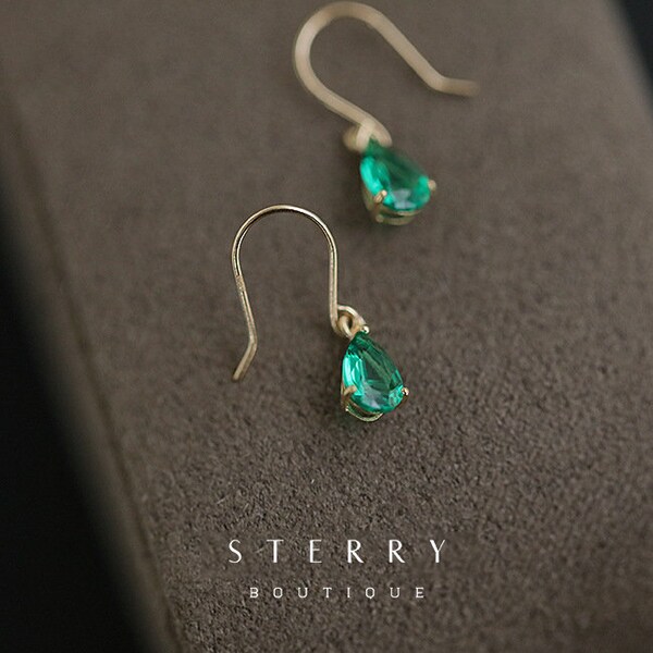 Emerald Drop Earring - Etsy