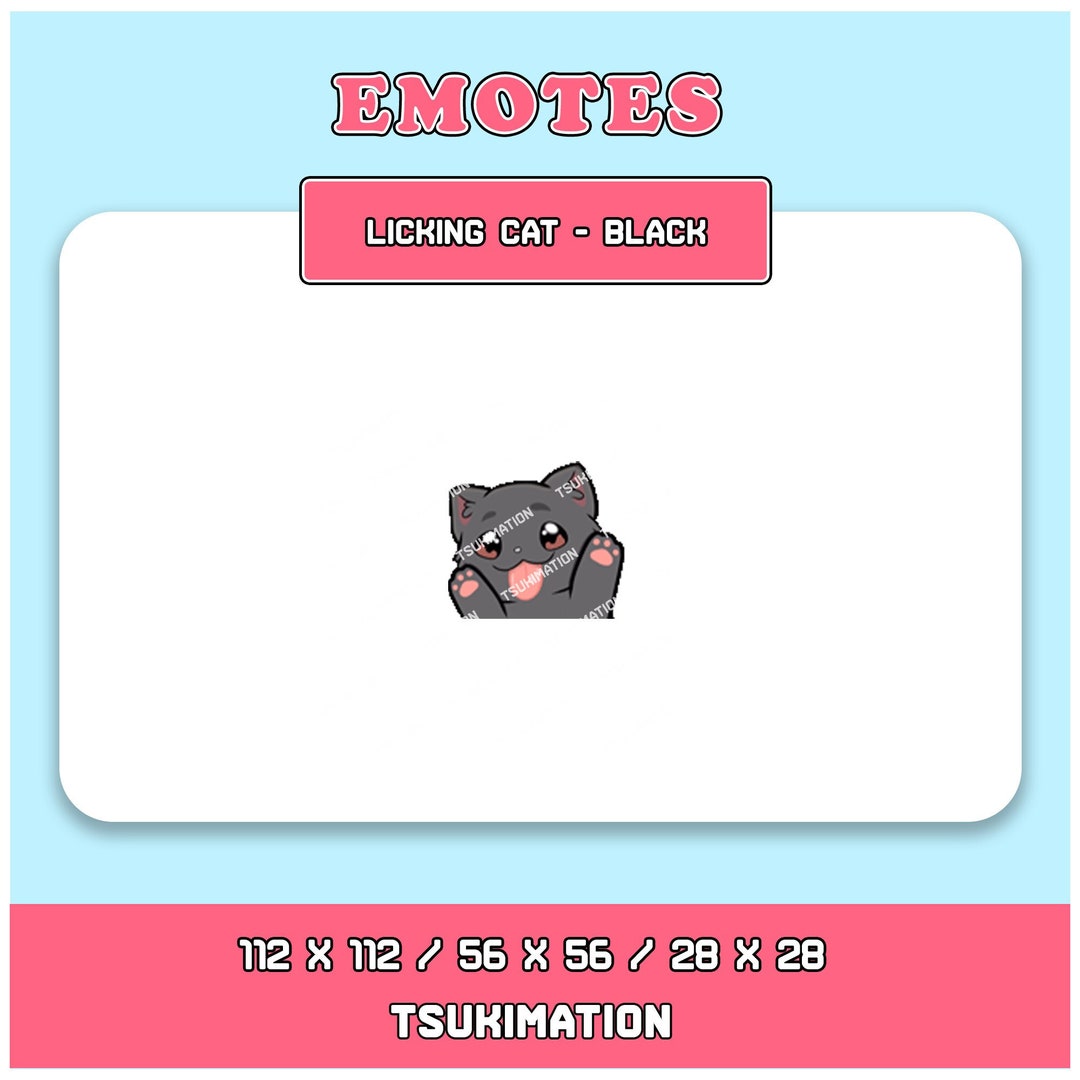 ANIMATED licking Black Cat Emote Emote for Twitch Streamers/ Discord ...