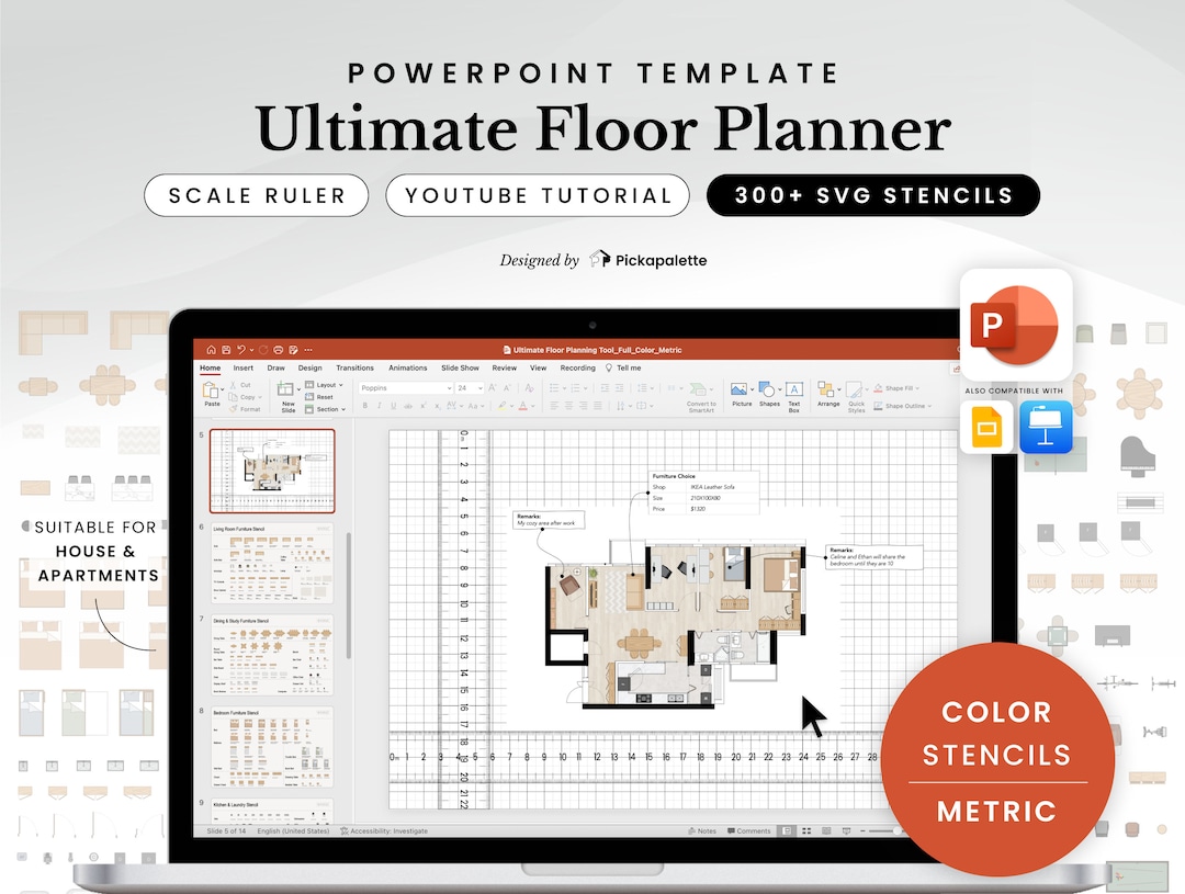 Ultimate Floor Planner | Metric | Color | Design House Apartment Floor Plan Interior Layout With ...