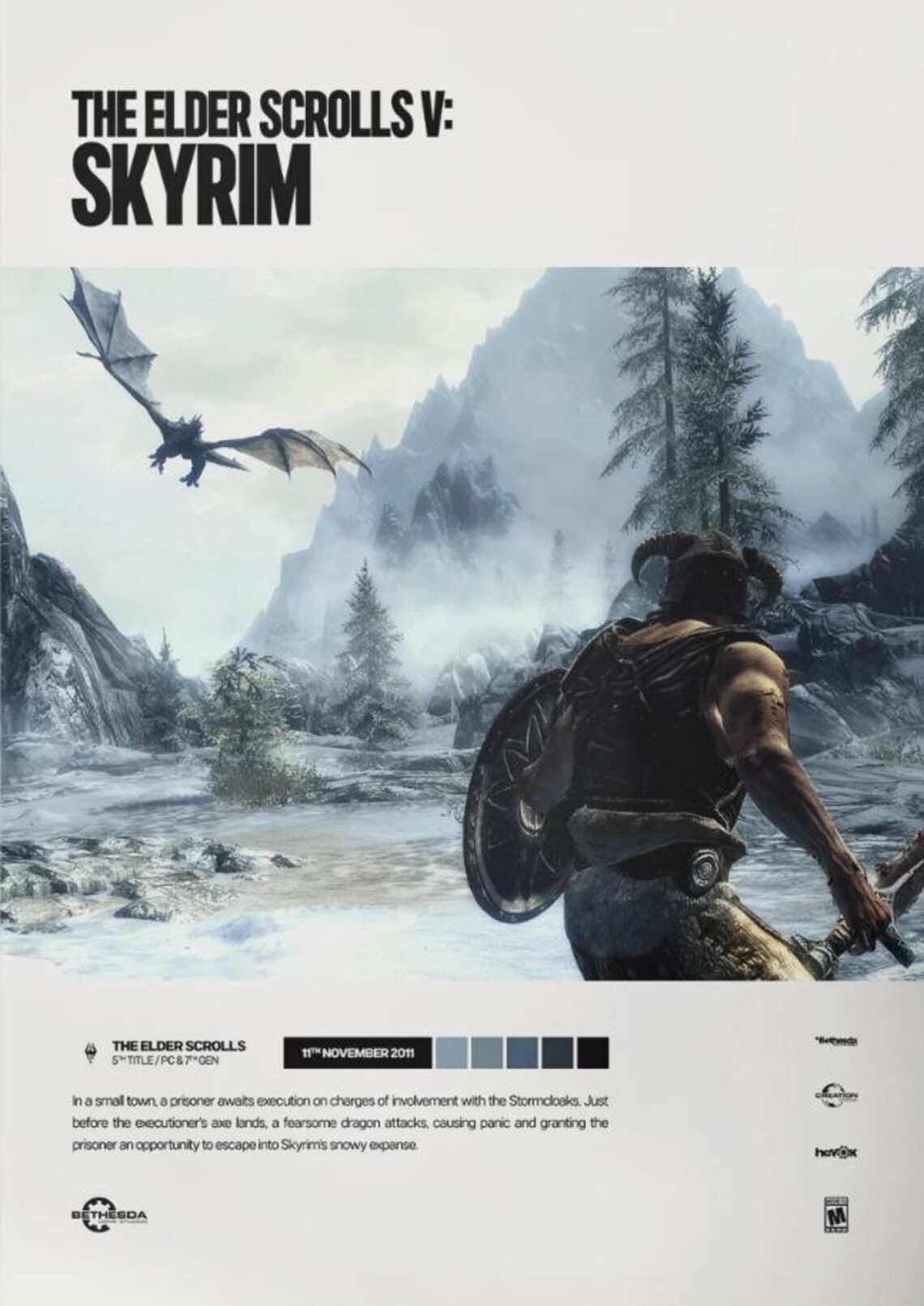 The Elder Scrolls V. Skyrim (2011) - Video Game Posters - Living Room ...