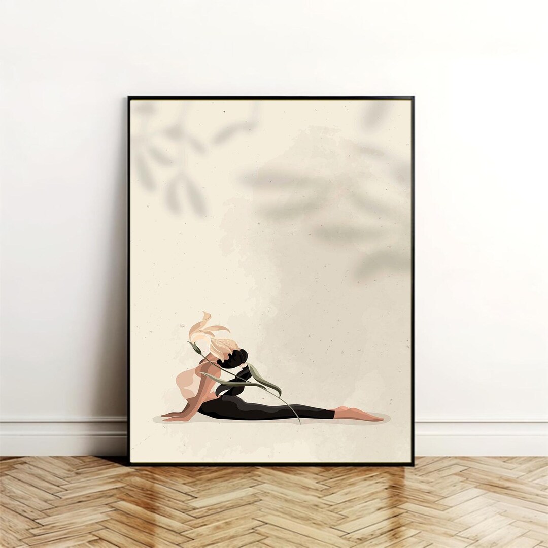 Pose Border Vector Wallpaper With Yoga Poster - Etsy