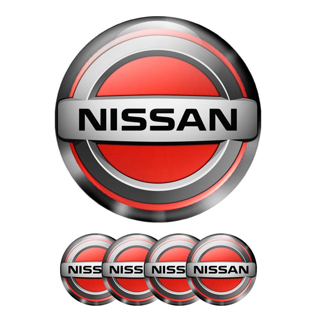 Set of 4 All Sizes Domed Sticker 3D Print Logo Nissan Emblem for Wheels ...