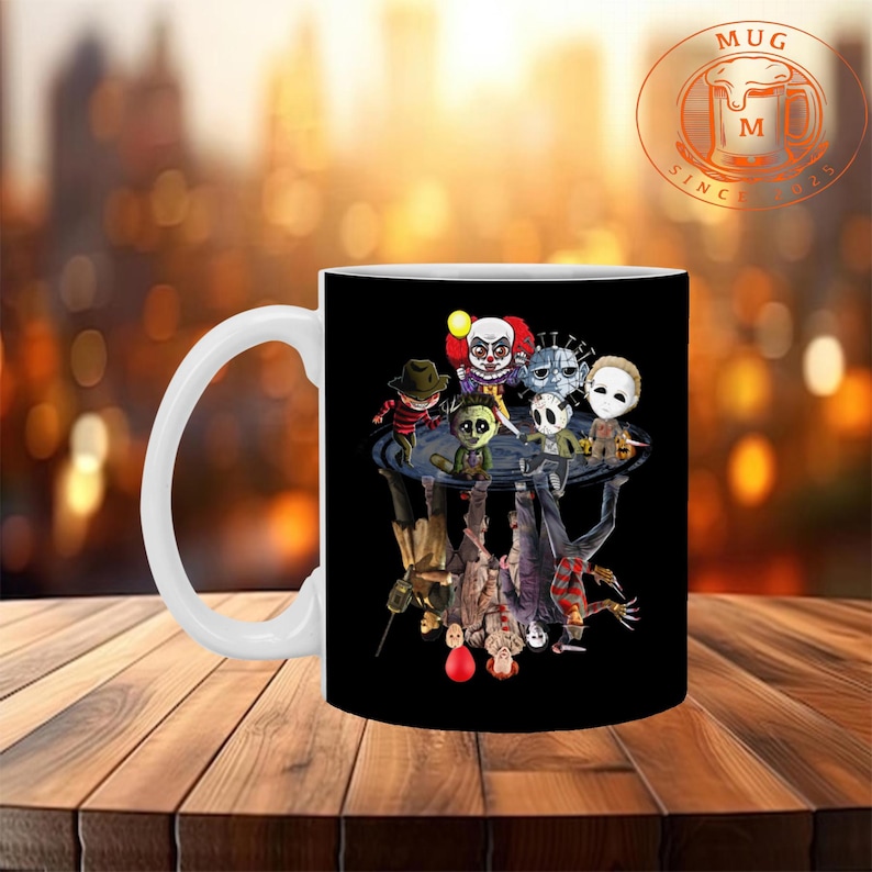 Cute Chibi Horror Movies Characters Funny Halloween Ceramic Coffee Mug ...