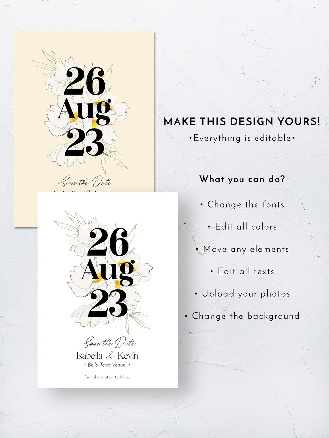 Save the Date Canva Template Canva Save the Date Template - Etsy