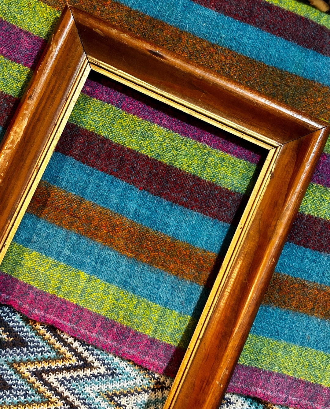 Vintage Hand Carved Wooden Picture Frame - Etsy