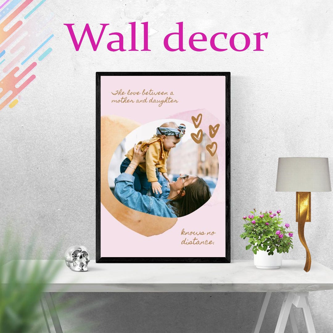 Pink and Orange Blob Watercolour Family Mother's Day Poster - Etsy