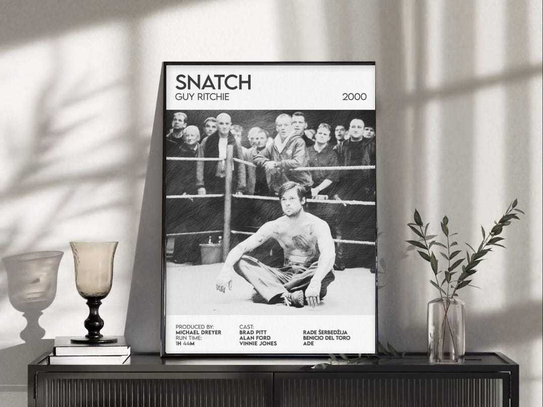 Snatch Inspired Movie Art Print Cinema Film Poster Pencil Sketch Style ...