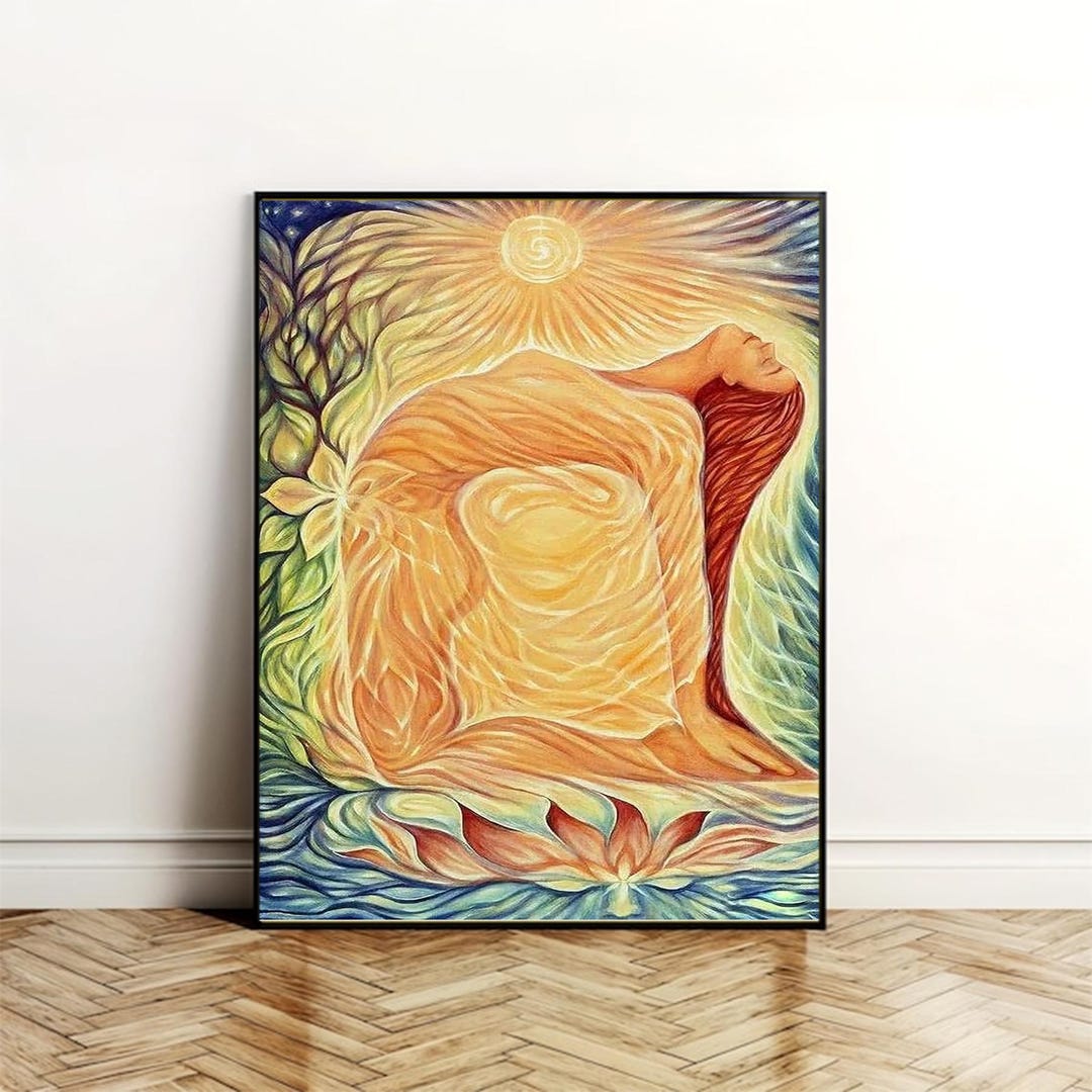 Poster, Yoga Girl Sun Chakra Wall Art Poster. - Etsy