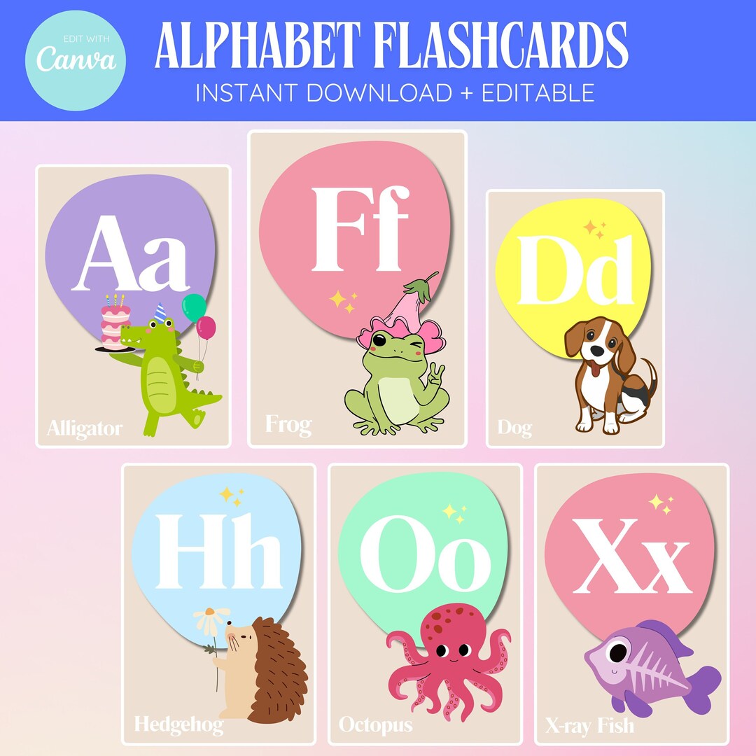 Alphabet Flashcards/posters, Editable on Canva, Classroom Management ...