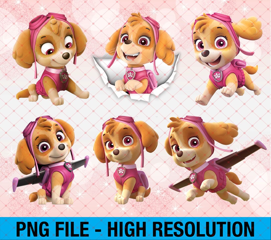 Skye Patrol PNG Bundle, Paw Dog Patrol Vector Png, Dog Cartoon Png ...