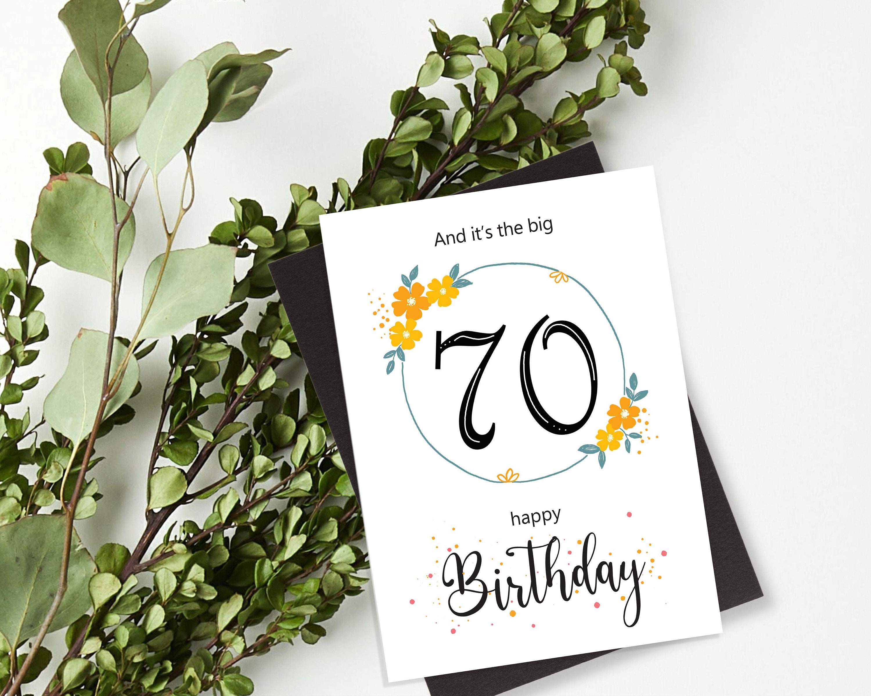 70th Birthday Card, 70th Birthday Printable, Turning 70 Birthday Card ...