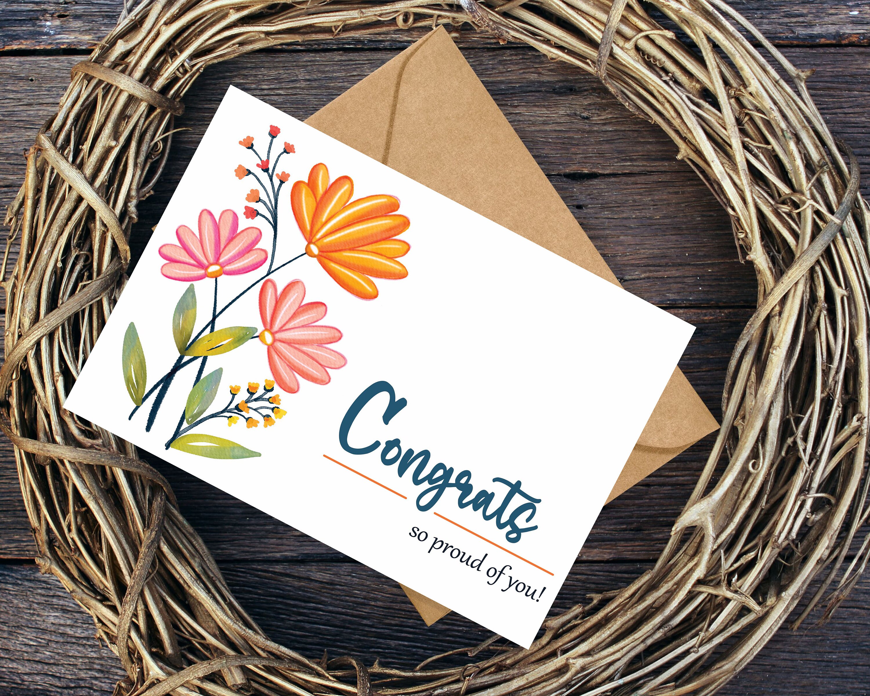 Congratulations Card Printable for New Job and Promotion, Congrats Printable Card, Graduation ...