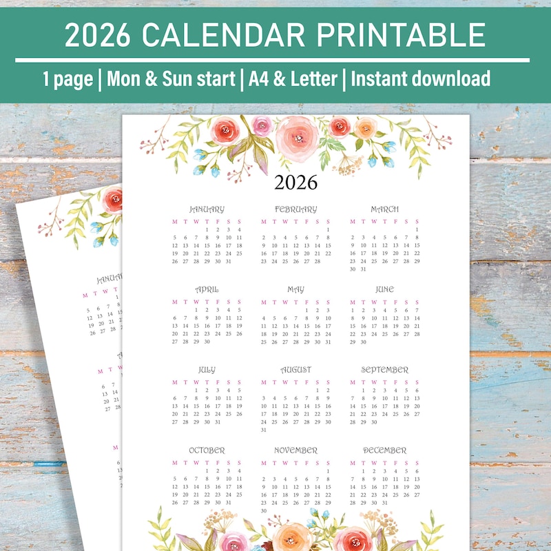 2026 Desk Calendar - Etsy