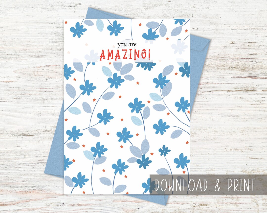 You Are Amazing Card Printable Inspiring Card Instant - Etsy