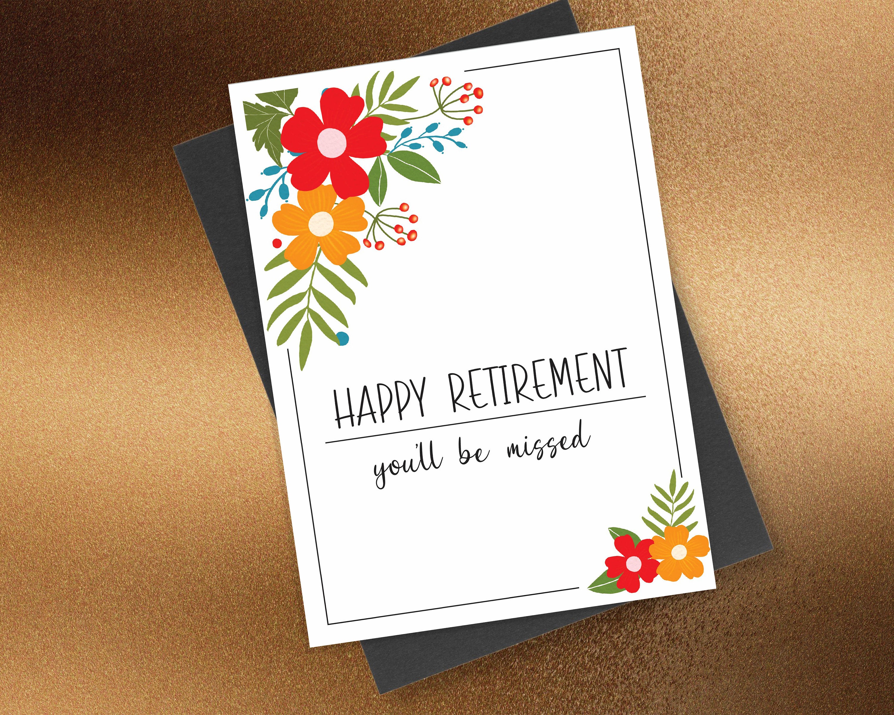 Retirement Card Printable, You'll Be Missed Card, Instant Download ...