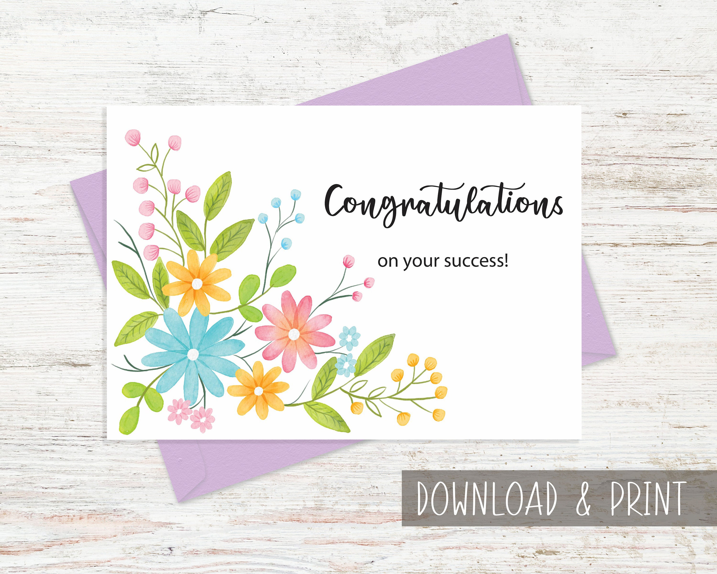 Congratulations Card Printable, Congrats Printable Card, Promotion Card ...