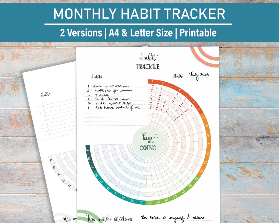 Habit Tracker Printable, Daily Routine Tracker, Monthly Habit Tracker ...